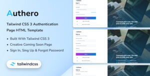 Authero - Tailwind CSS 3 Authentication Page HTML Template - mailinvest ...