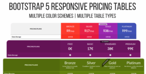 Bootstrap 5 Responsive Compare Pricing Tables Template UI Kit ...